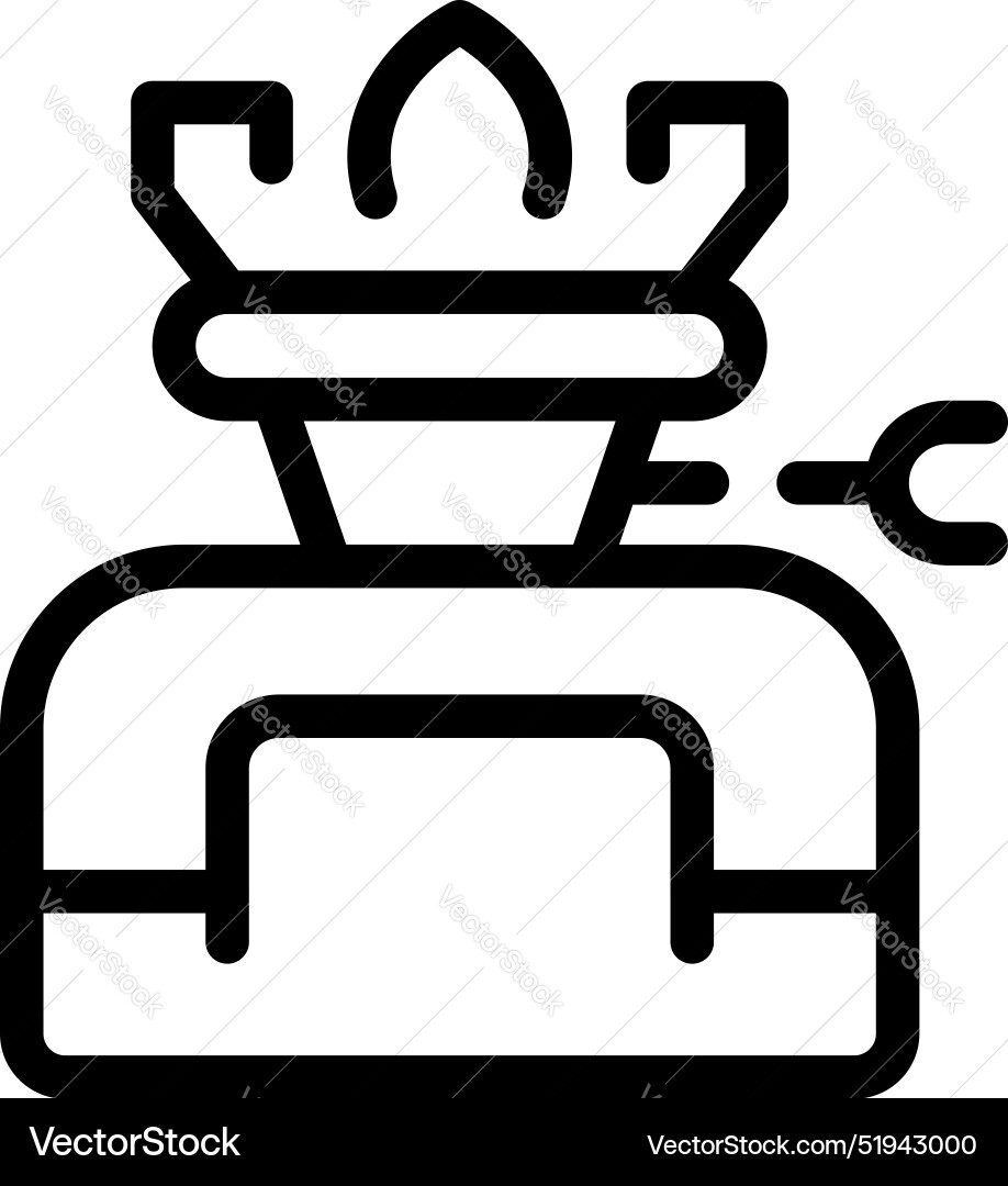 Camping stove burning with high flame for cooking Vector Image