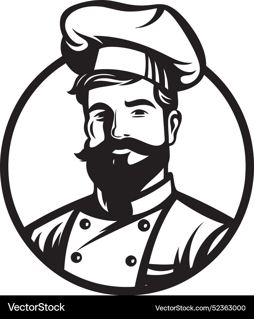 Chef head artwork Royalty Free Vector Image - VectorStock
