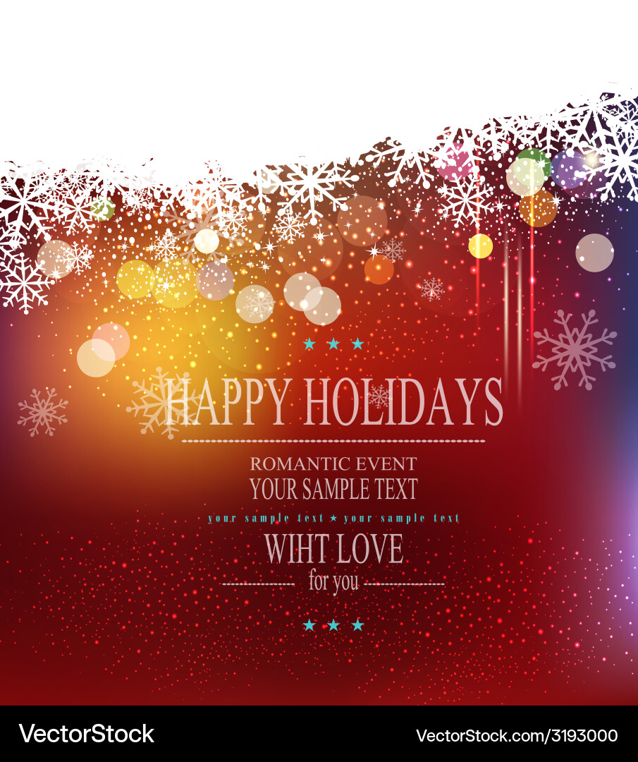 Christmas holiday background with snowflakes Vector Image
