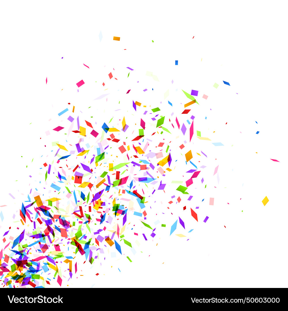 Colorful confetti explosion on white background Vector Image