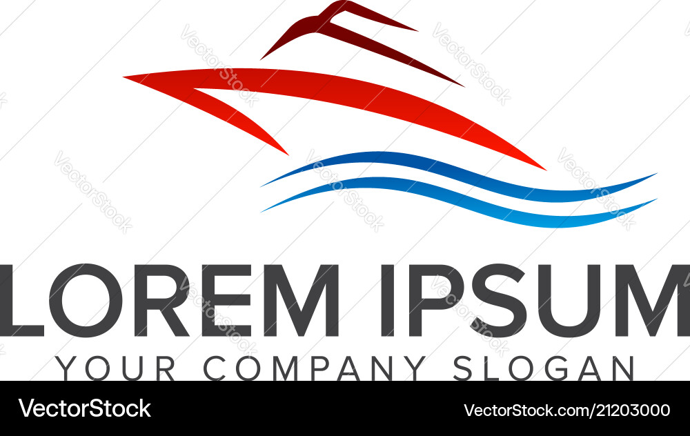 Creative ship concept logo design template Vector Image