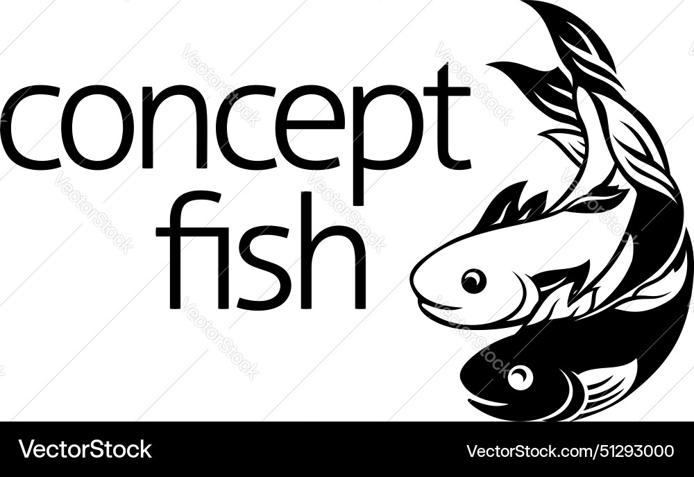 Fish concept icon symbol Royalty Free Vector Image