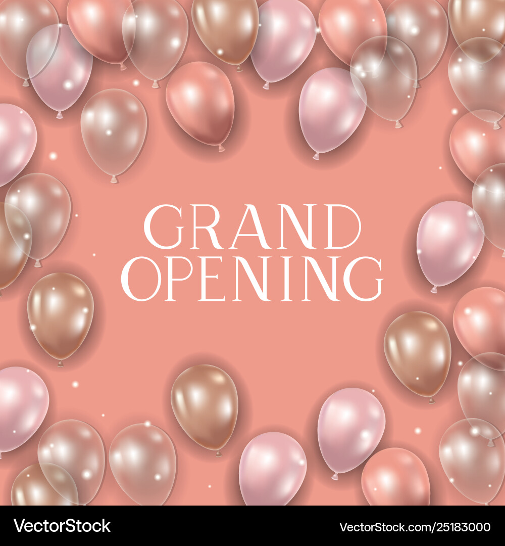 Grand opening message and balloons helium Vector Image