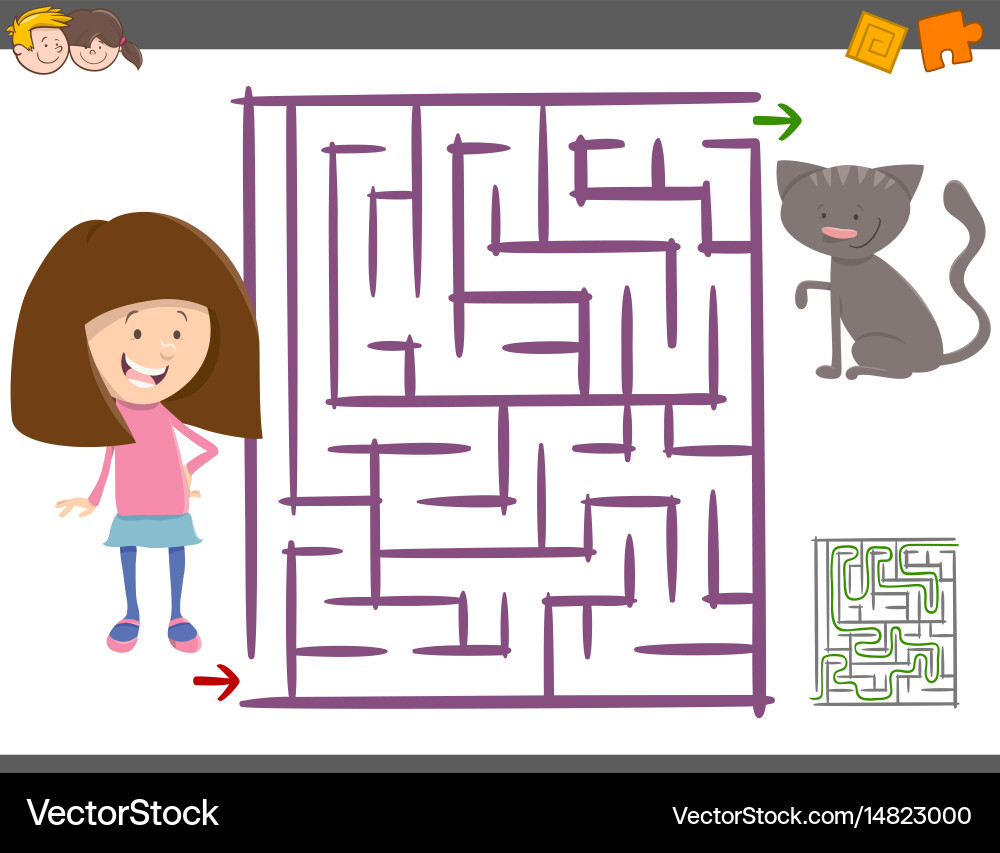 Maze activity for children Royalty Free Vector Image