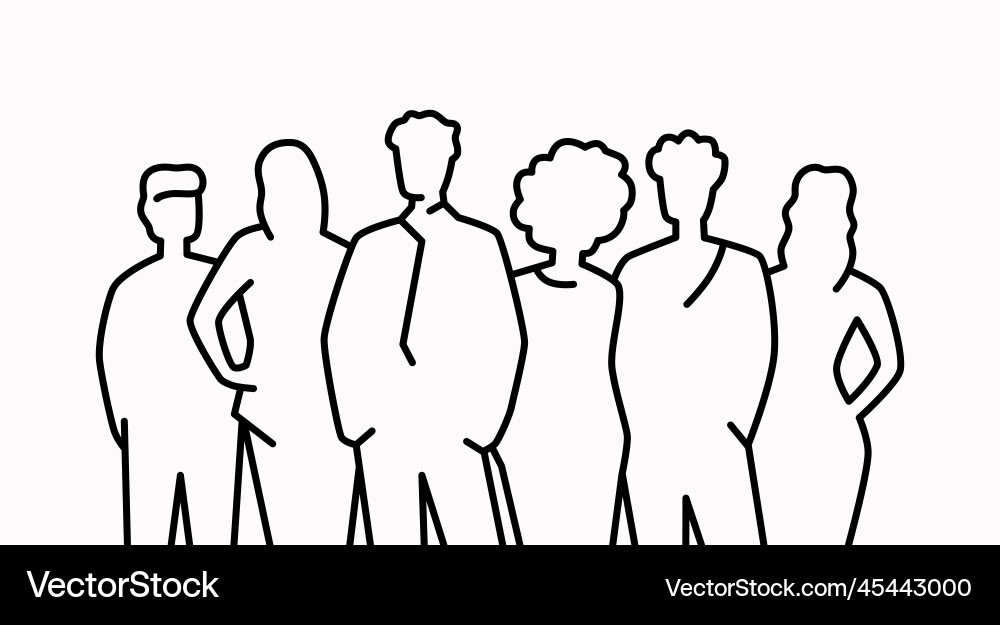 Outline People Group Royalty Free Vector Image