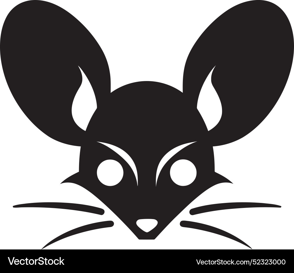 Pitch black patter mouse artsleek Royalty Free Vector Image