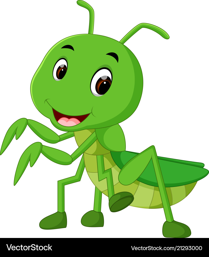 Praying mantis cartoon Royalty Free Vector Image