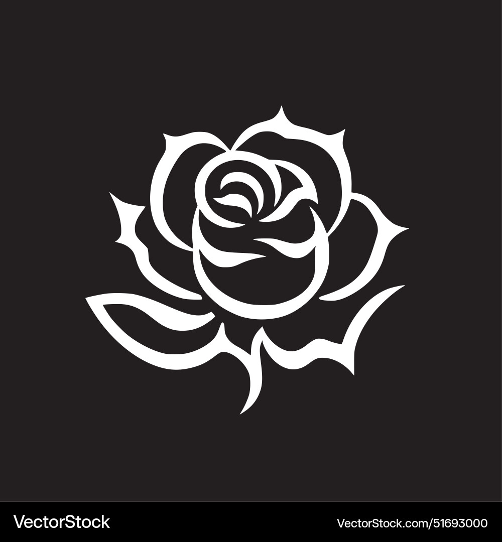 Rose - black and white isolated icon Royalty Free Vector