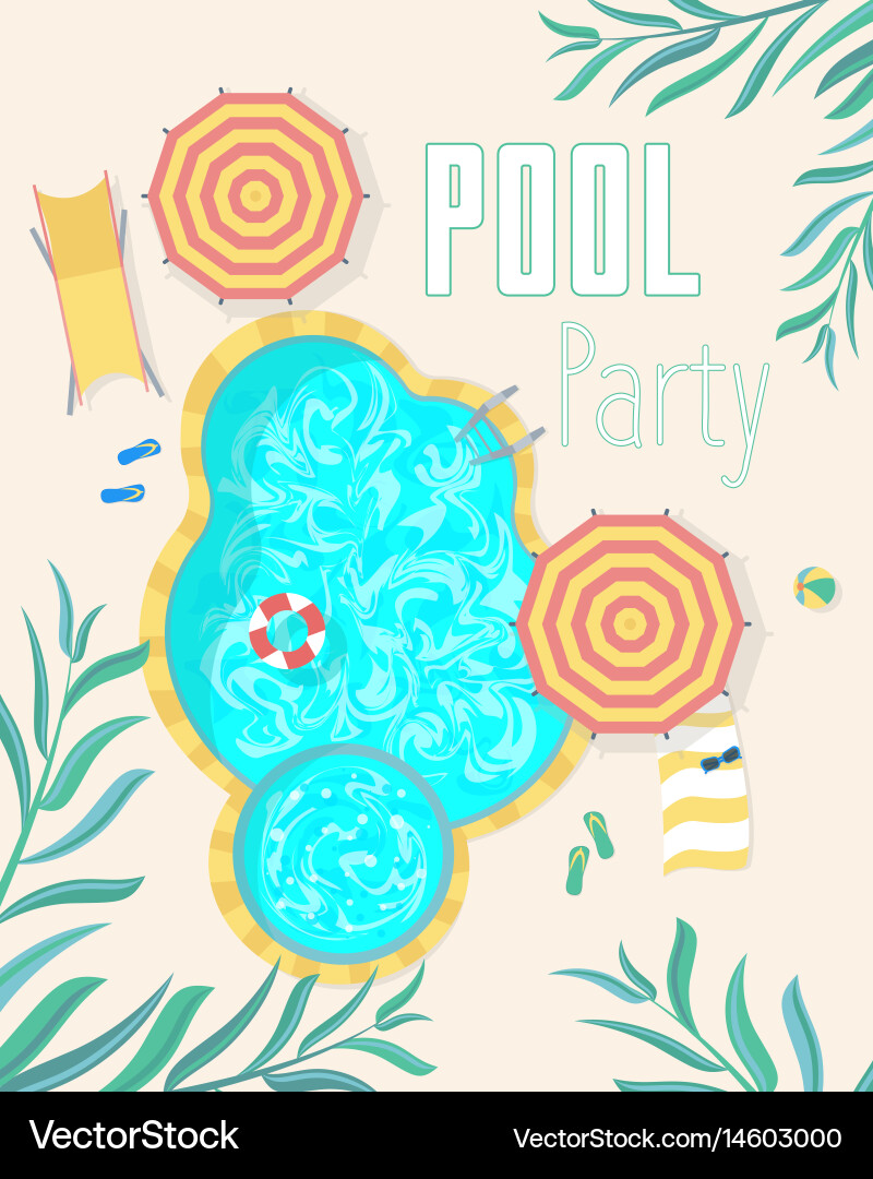 Summer Pool Party Decorations Royalty Free Vector Image
