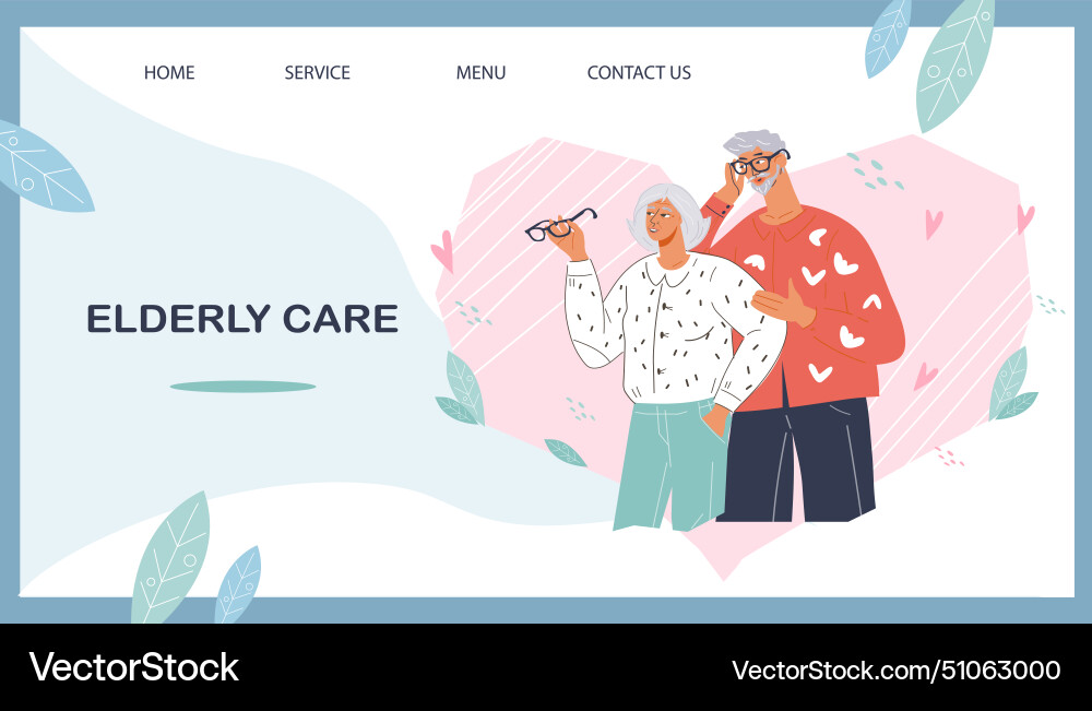 Support and care for elderly banner Royalty Free Vector