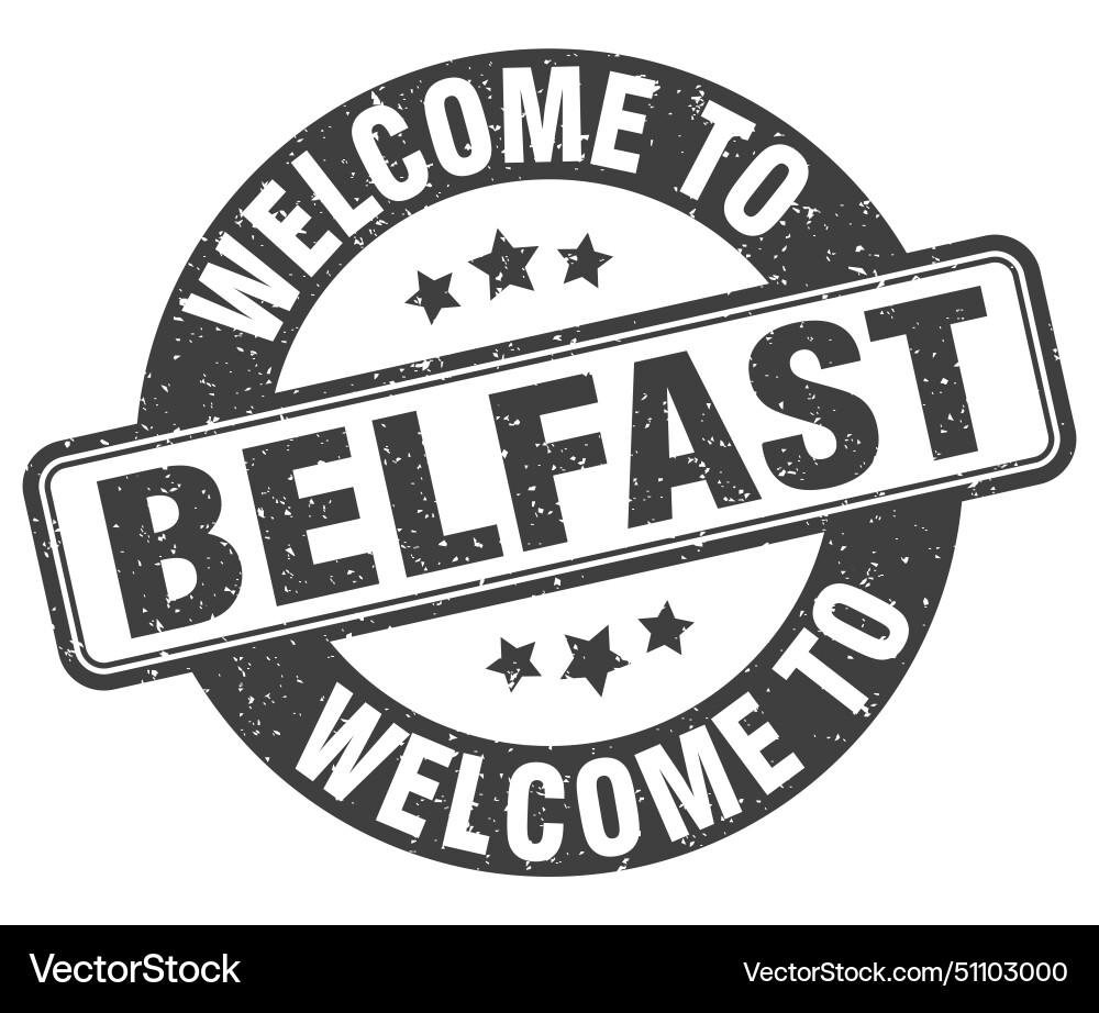Welcome to belfast stamp round sign Royalty Free Vector