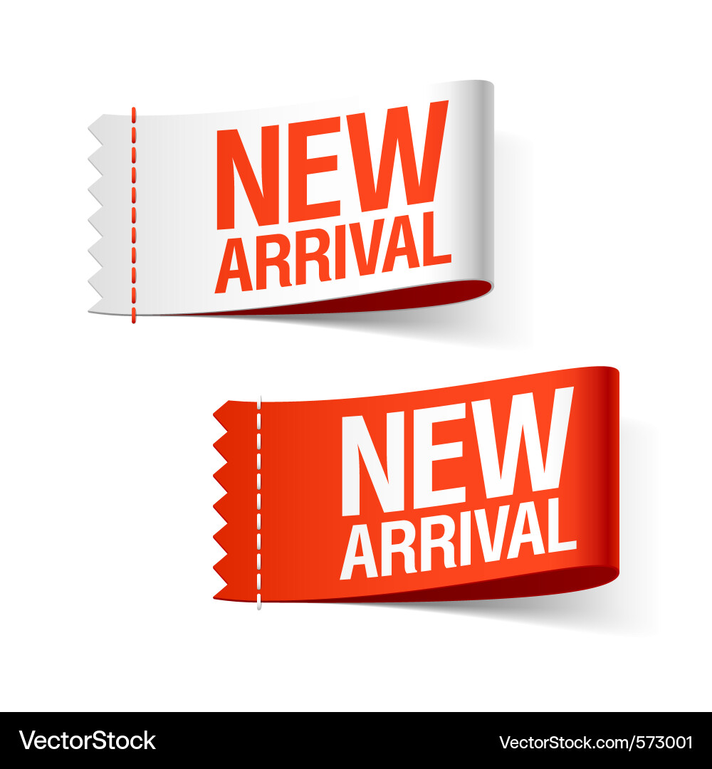 Arrival Labels Set Royalty Free Vector Image - VectorStock