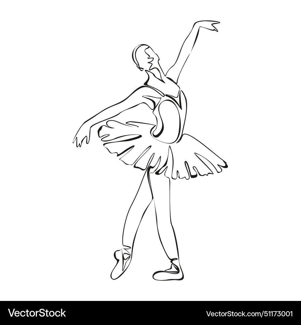 Continuous line art drawing ballet dancer Vector Image
