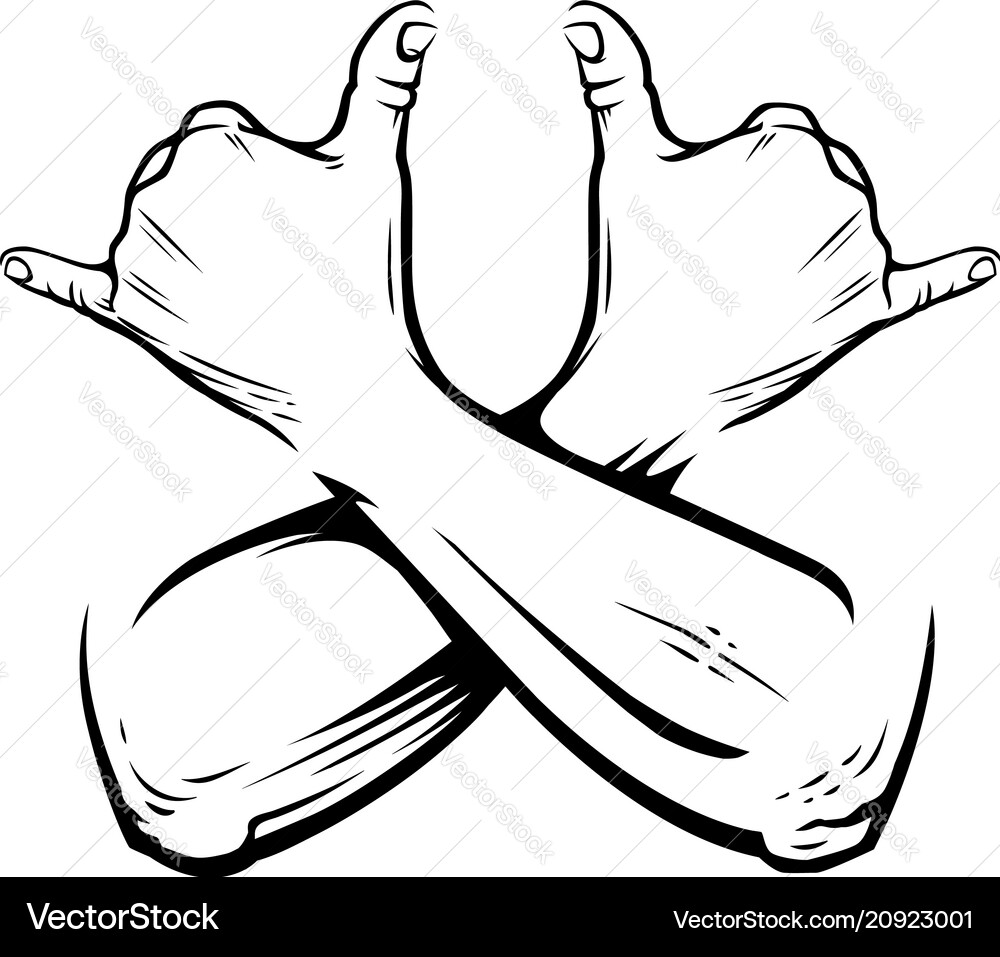 Crossed rastaman hands Royalty Free Vector Image