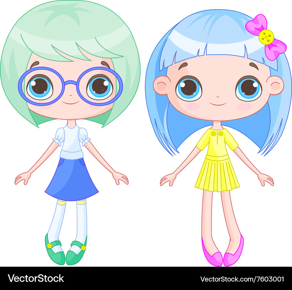 Cute girls Royalty Free Vector Image - VectorStock