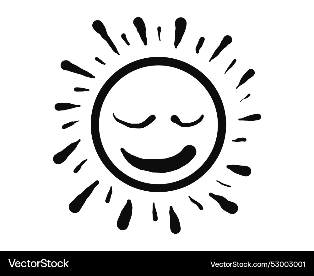 Doodle set cartoon expressions effects sun Vector Image
