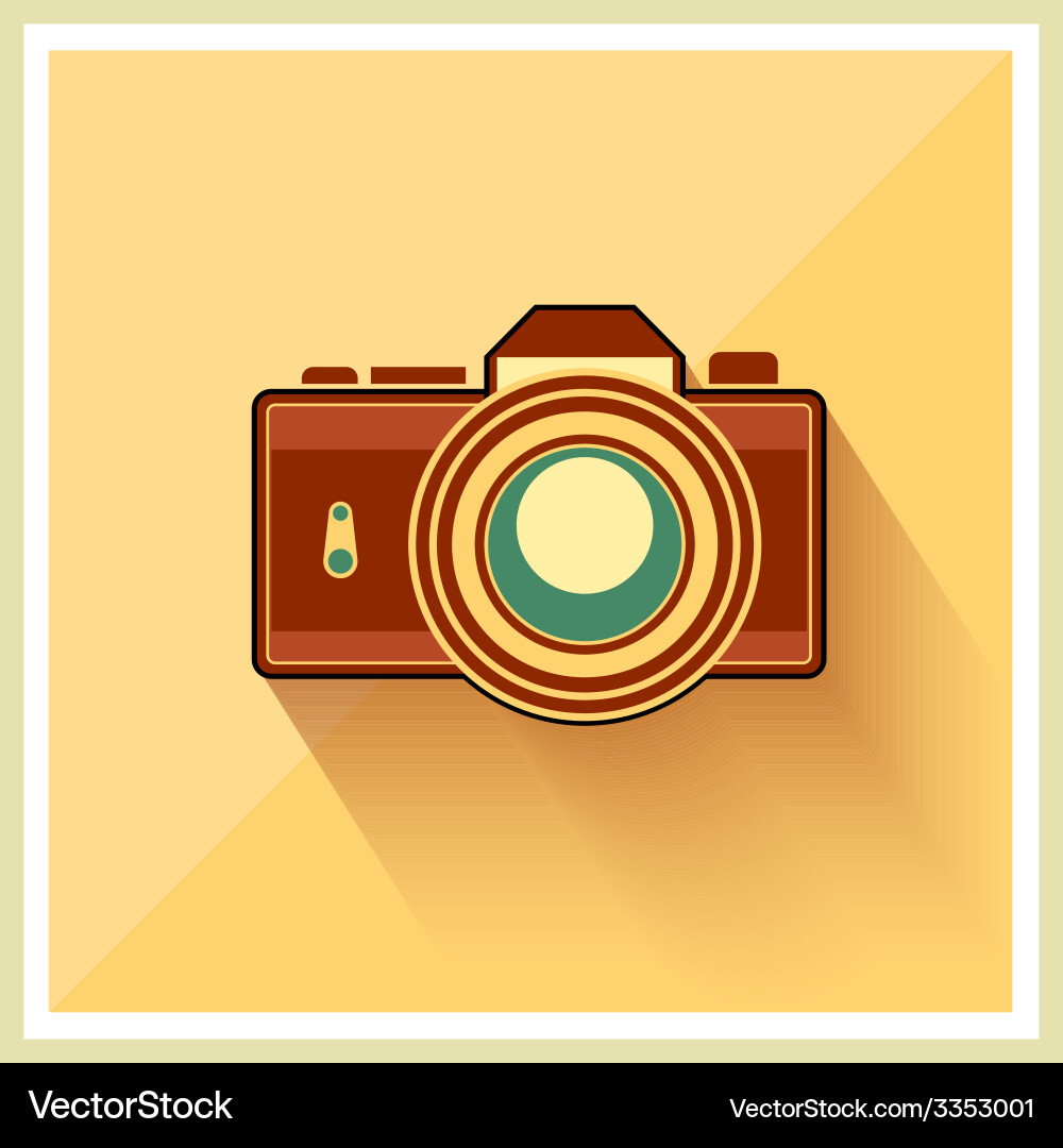 Dslr professional camera retro icon Royalty Free Vector
