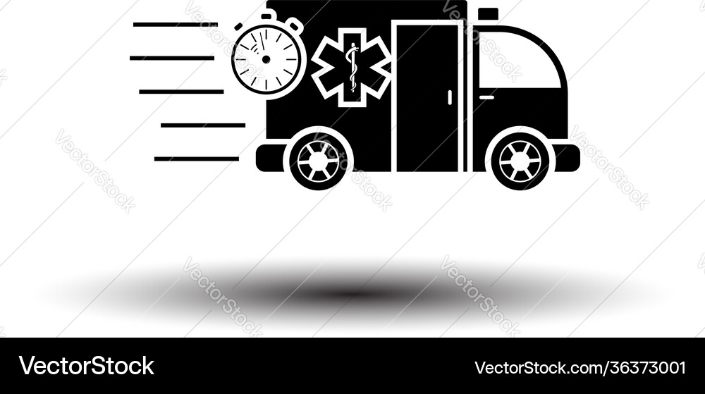 Fast ambulance car icon Royalty Free Vector Image