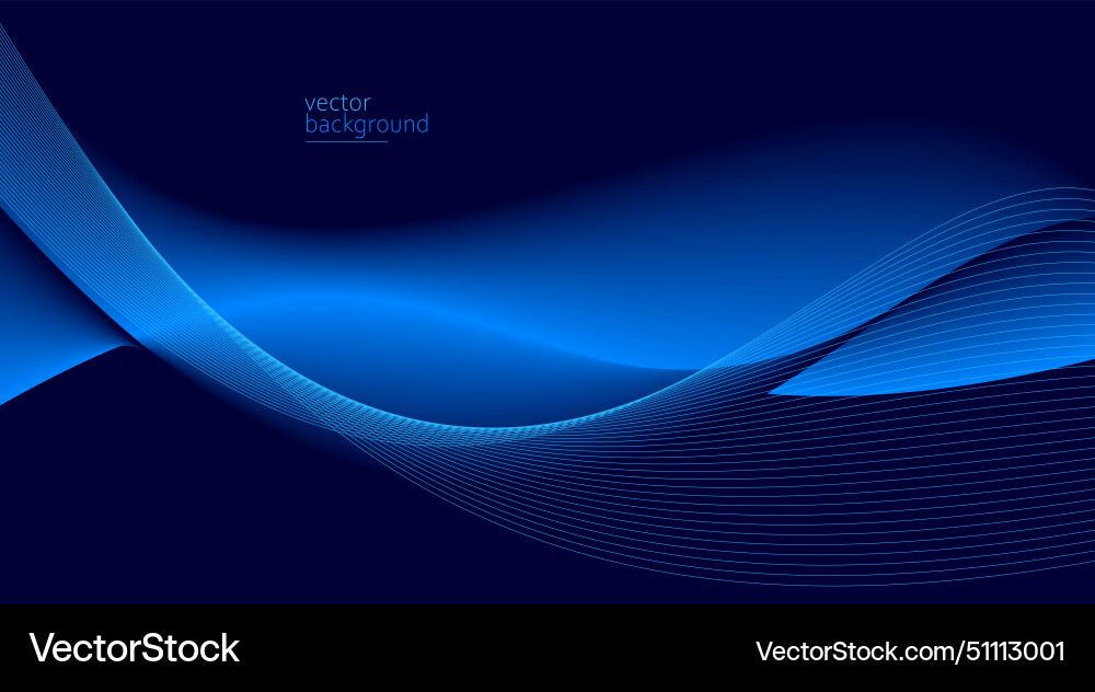 Flowing dark blue curve shape with soft gradient Vector Image