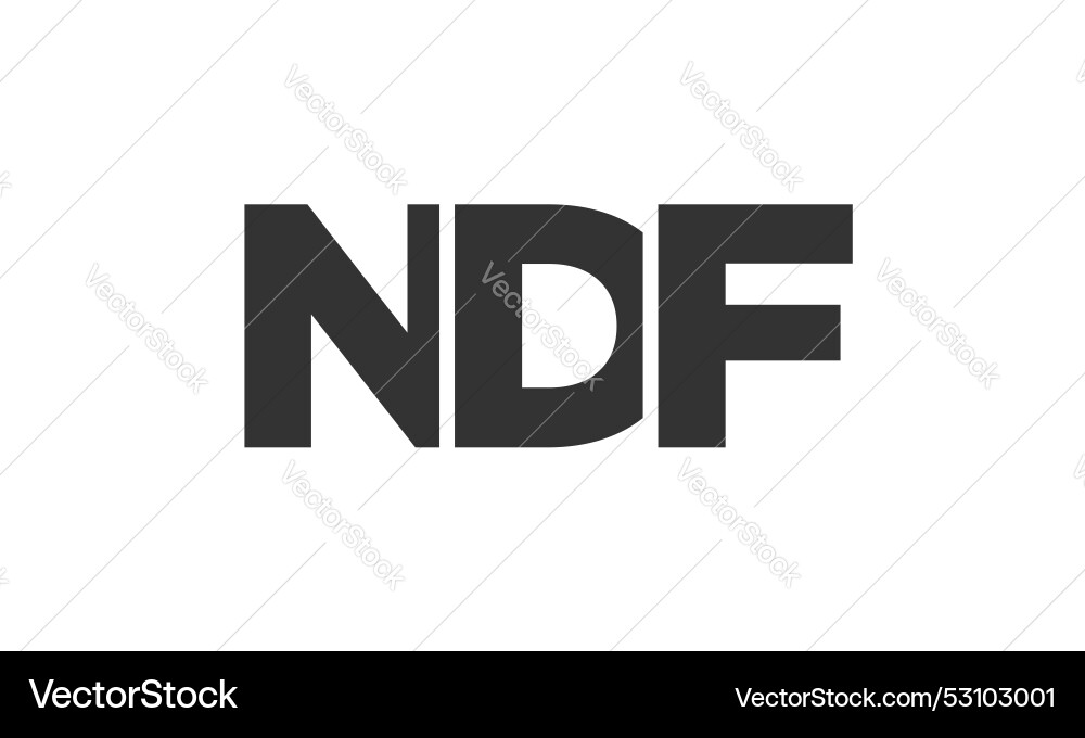 Ndf logo design template with strong and modern Vector Image