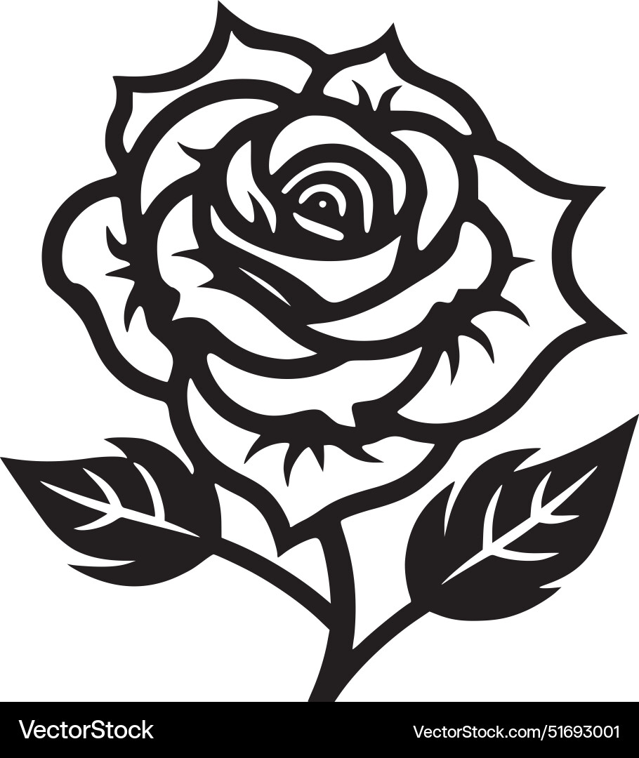 Rose - black and white isolated icon Royalty Free Vector