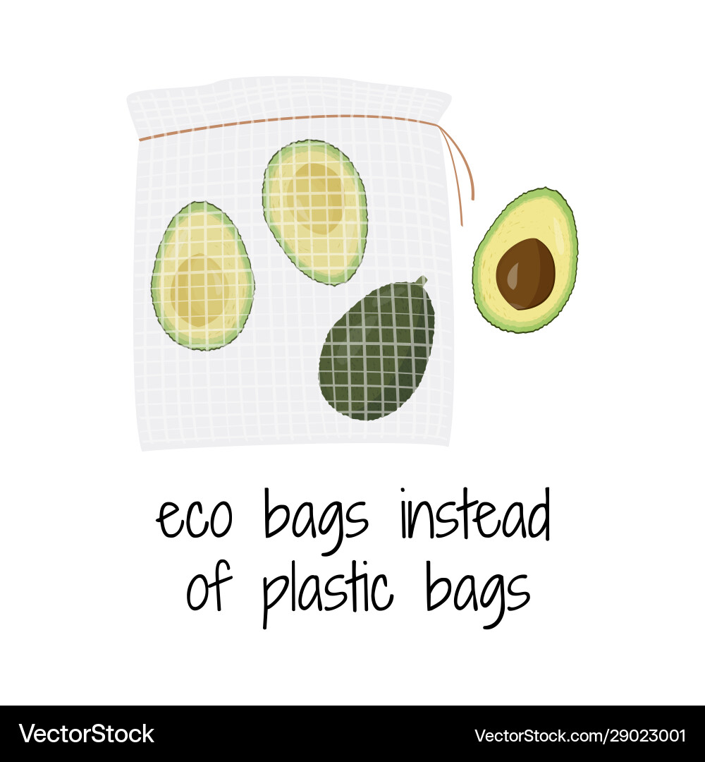 Textile eco bag zero waste Royalty Free Vector Image