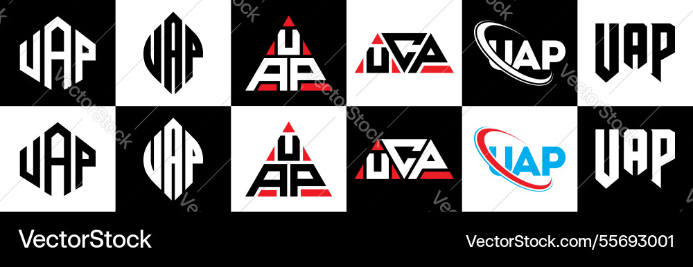 Uap letter logo design in six style polygon – Royalty-Free Vector ...