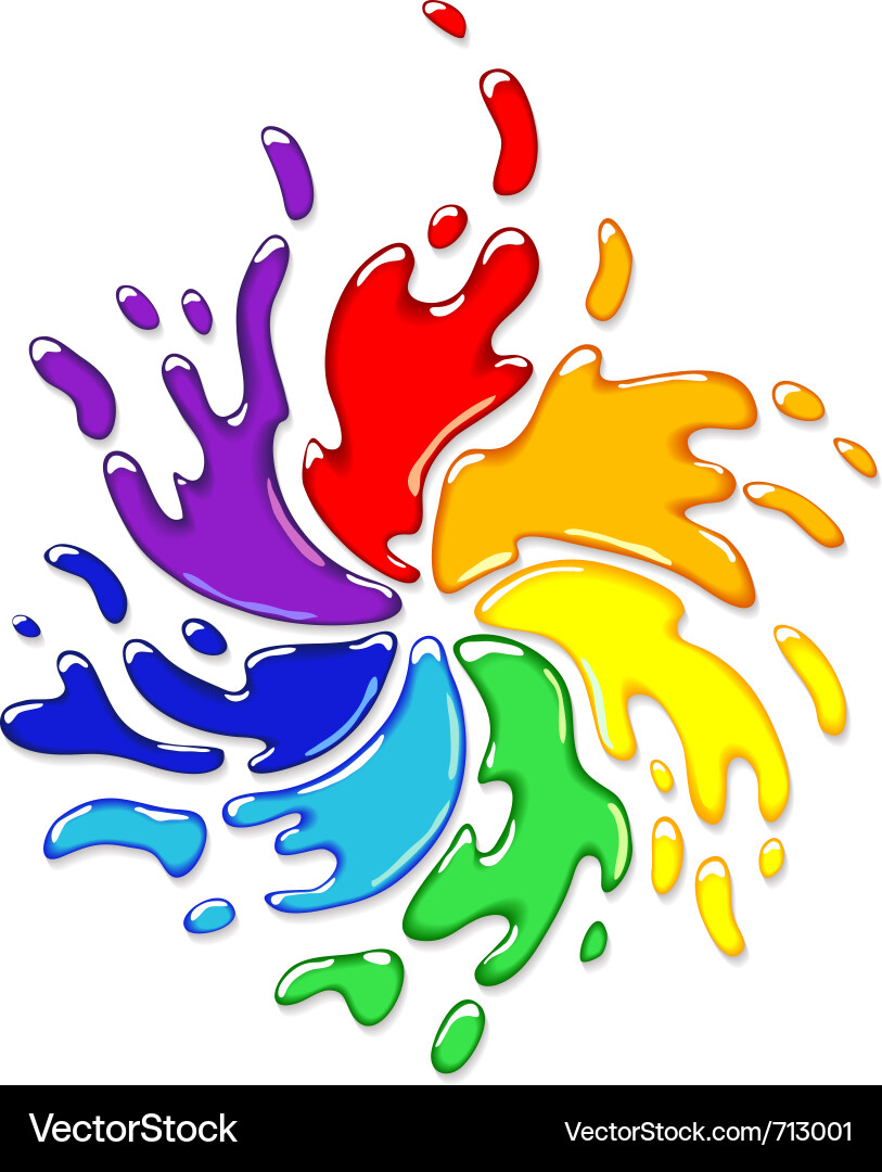 Vibrant Rainbow Paint Splash Royalty Free Vector Image
