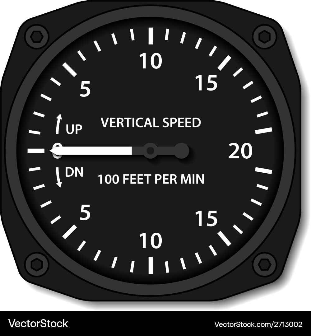 Aviation variometer vertical speed indicator Vector Image