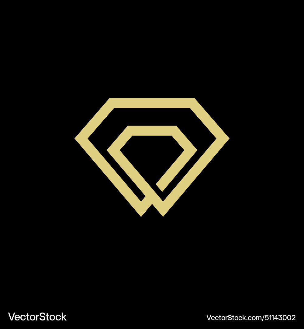 Diamond singleline logo diamond logo design Vector Image