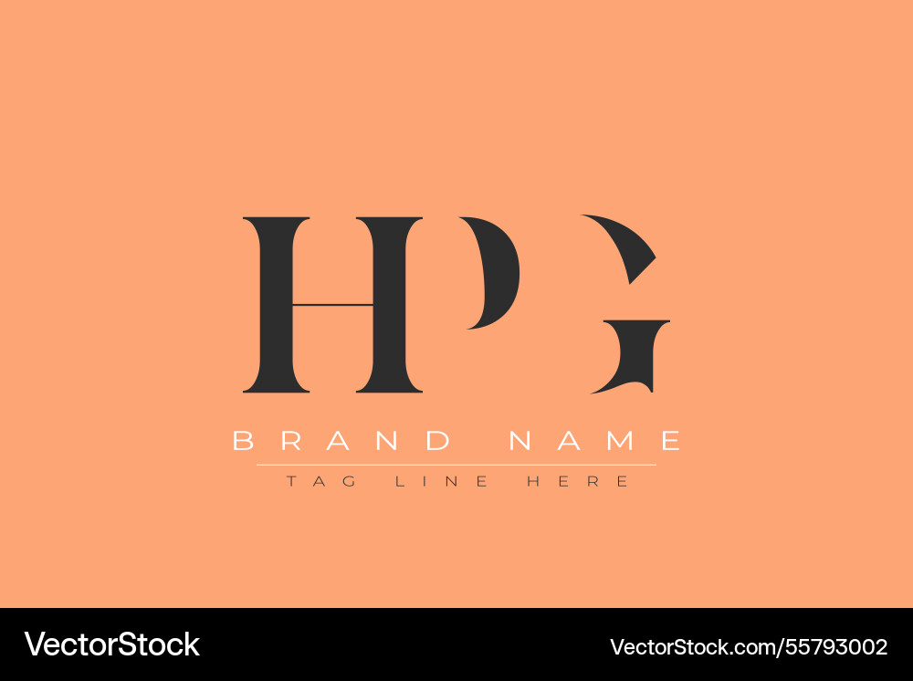 Hpg abstract letter logo design Royalty Free Vector Image