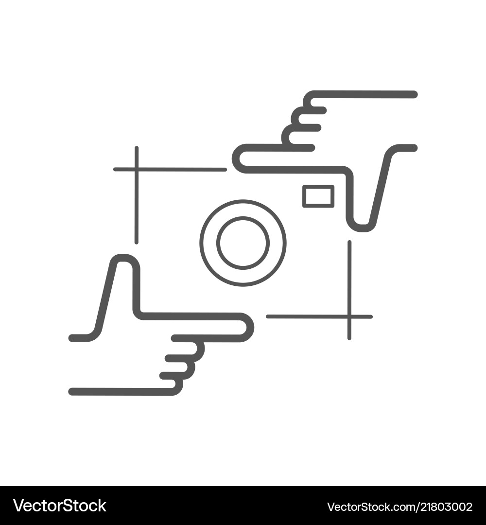 Human hands doing cropping symbol on white Vector Image