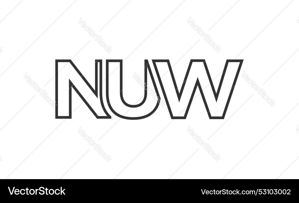 Nuw logo design template with strong and modern Vector Image