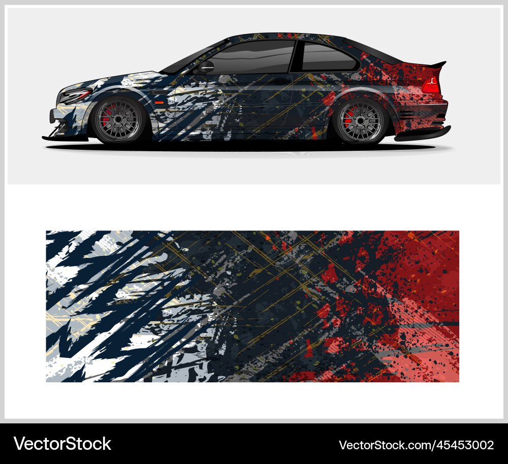 Vehicle vinyl wrap design for sticke Royalty Free Vector