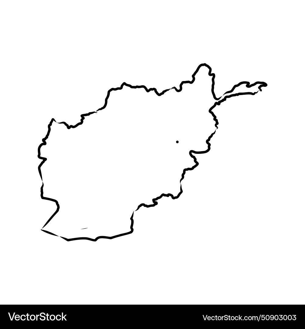 Afghanistan map scribble sketch Royalty Free Vector Image