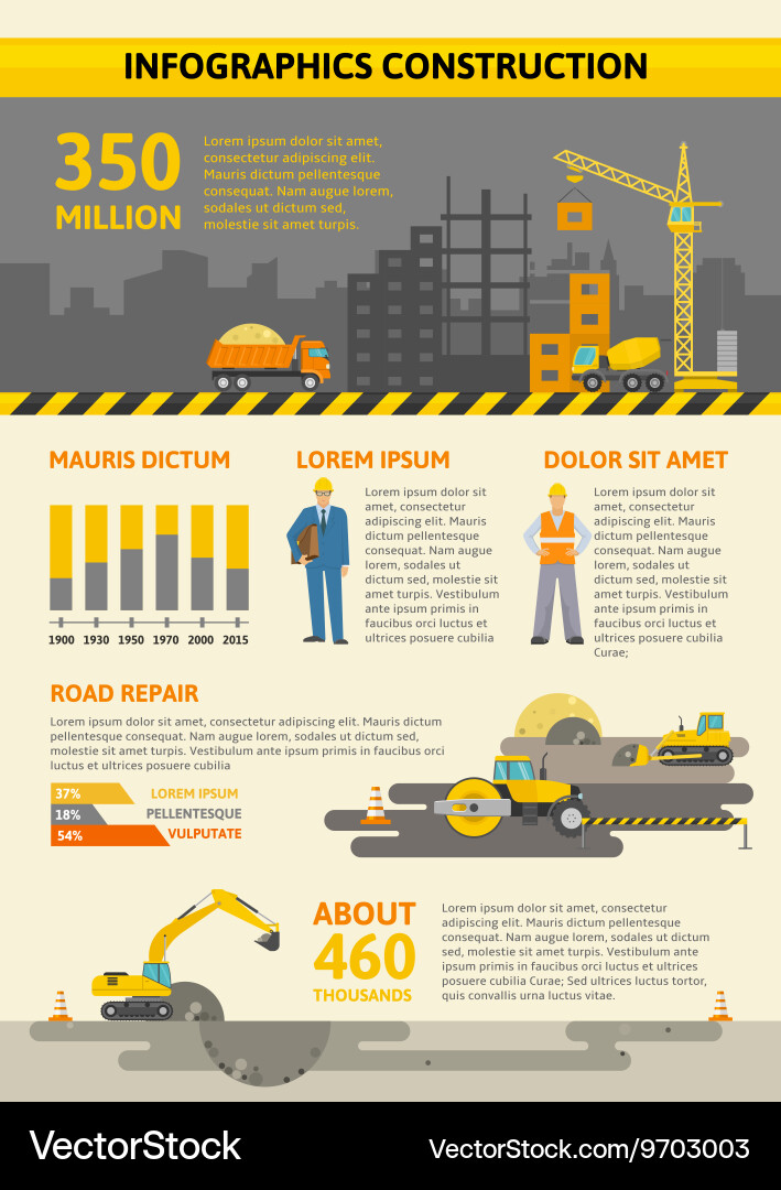 Construction colored infographic Royalty Free Vector Image