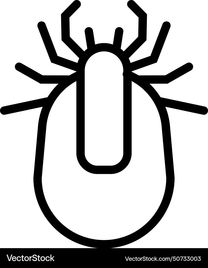 Flea line icon pest symbol bug sign Royalty Free Vector