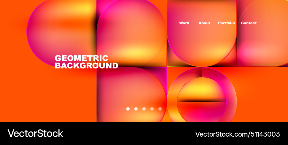 Geometric abstract glassmorphism with circles and Vector Image