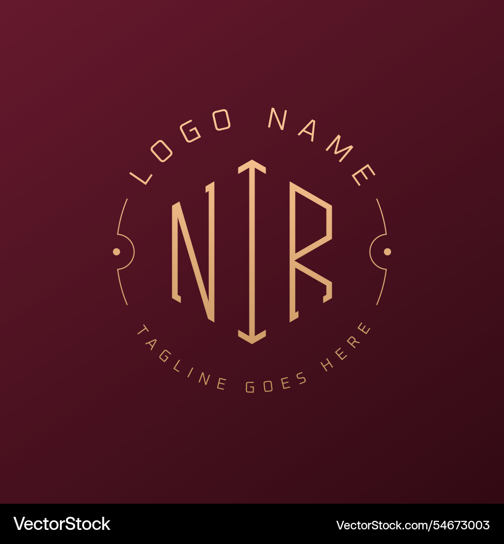 Luxury nir logo design elegant letter Royalty Free Vector