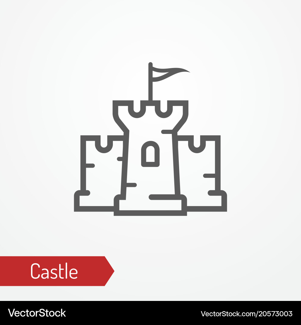 Medieval castle silhouette icon Royalty Free Vector Image