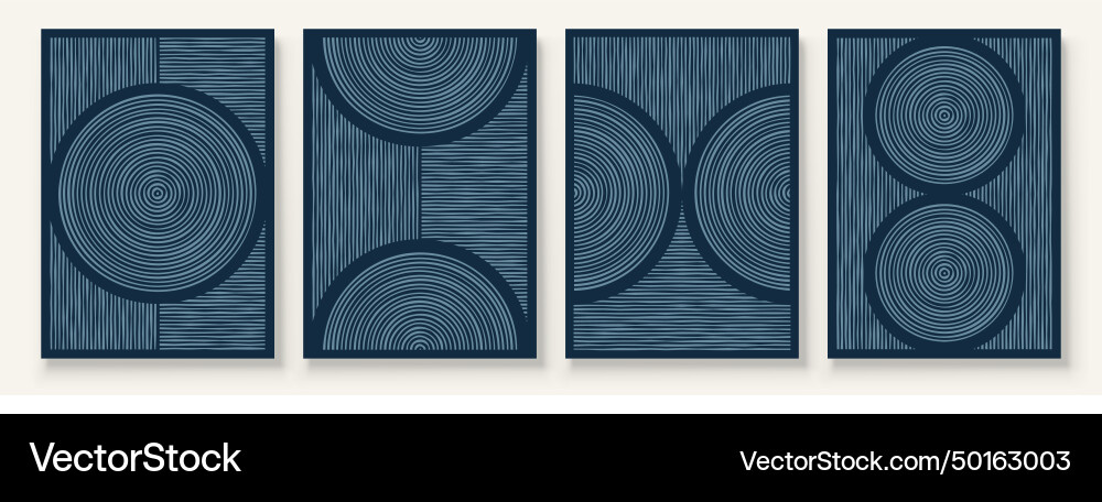 Modern neutral abstract printable wall art set Vector Image