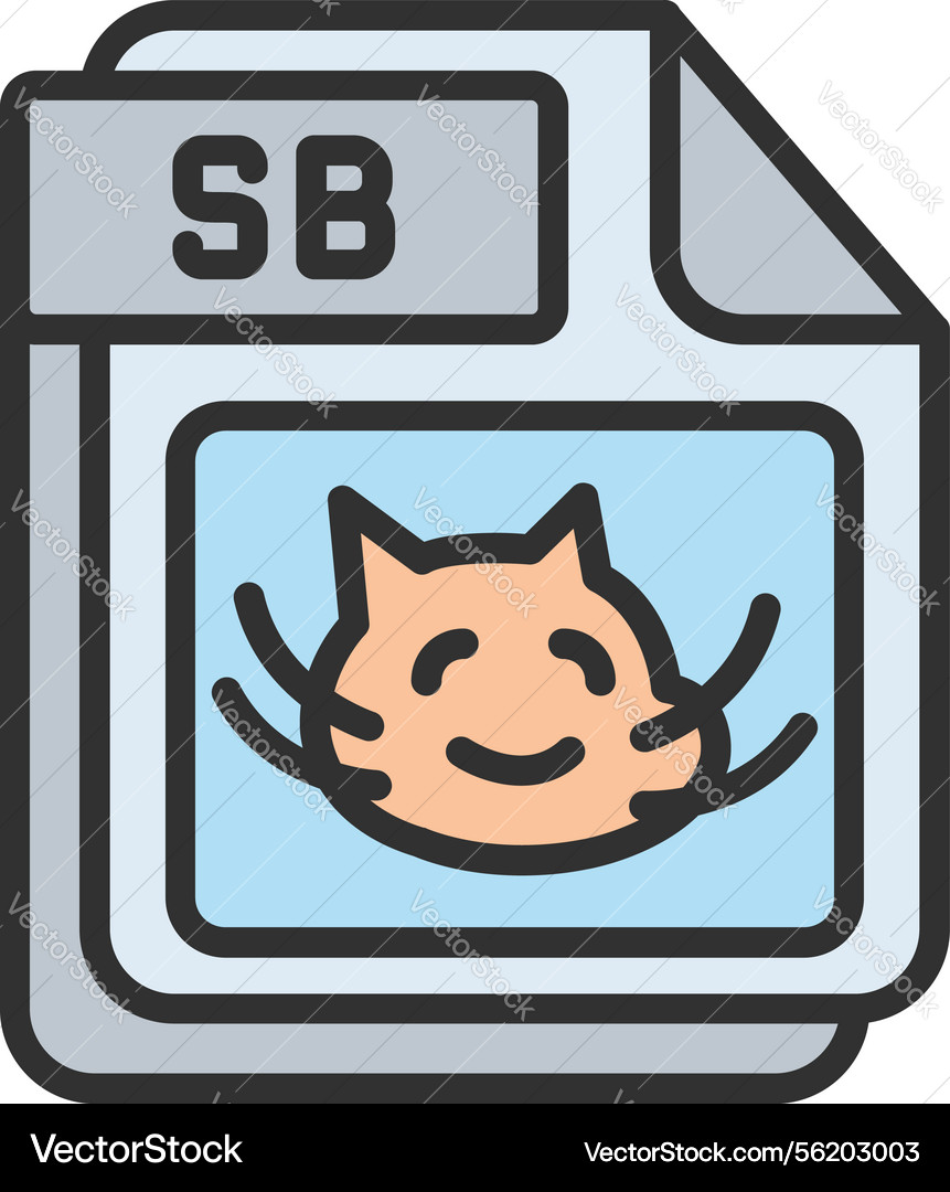 Sb outline filled icon Royalty Free Vector Image