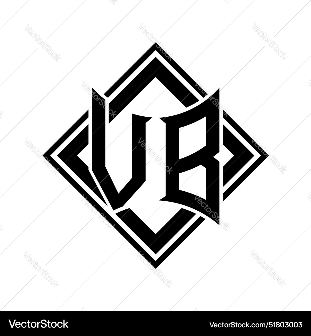 Vb letter logo with abstract shield shape Vector Image