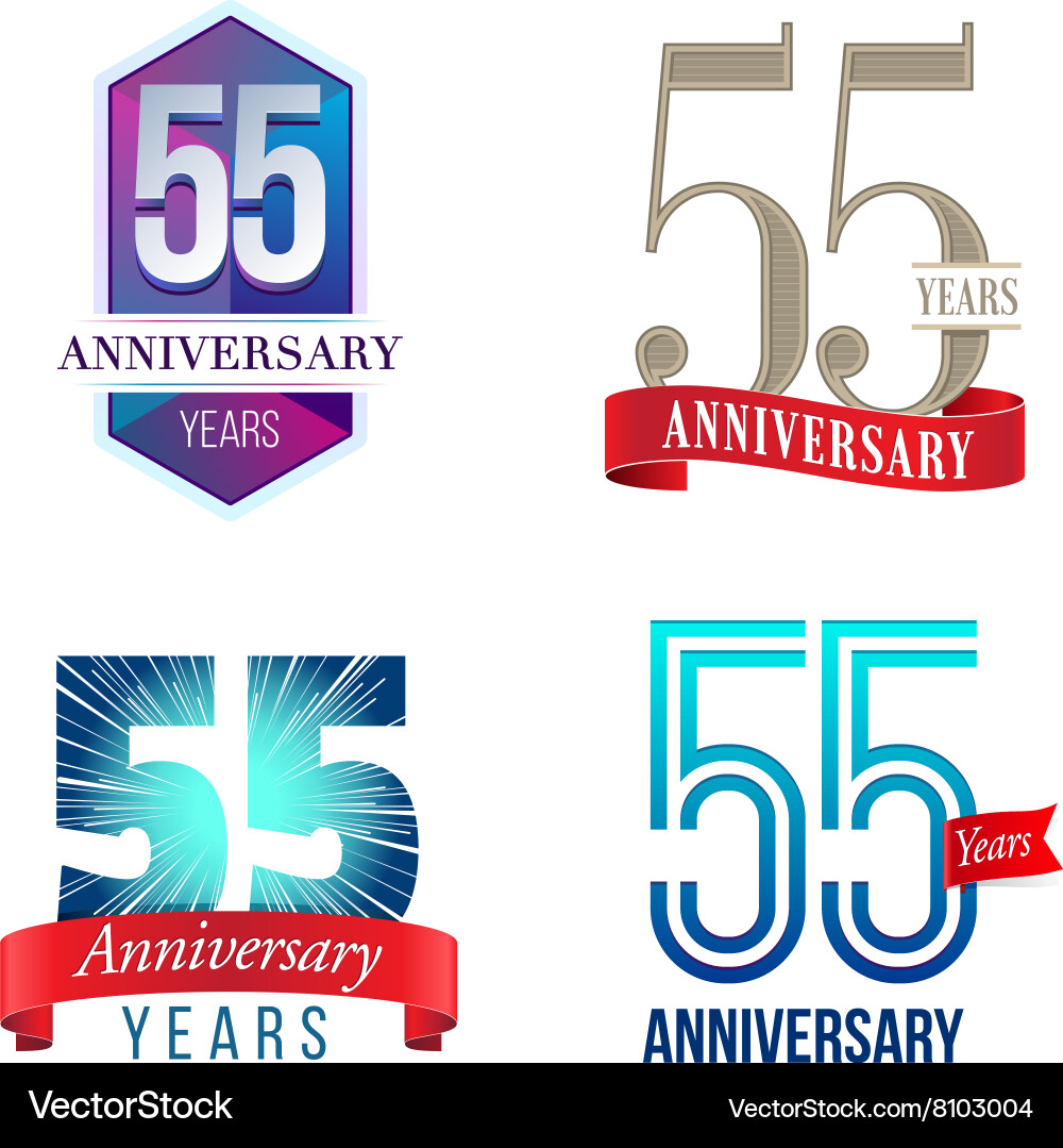 55 years anniversary symbol Royalty Free Vector Image