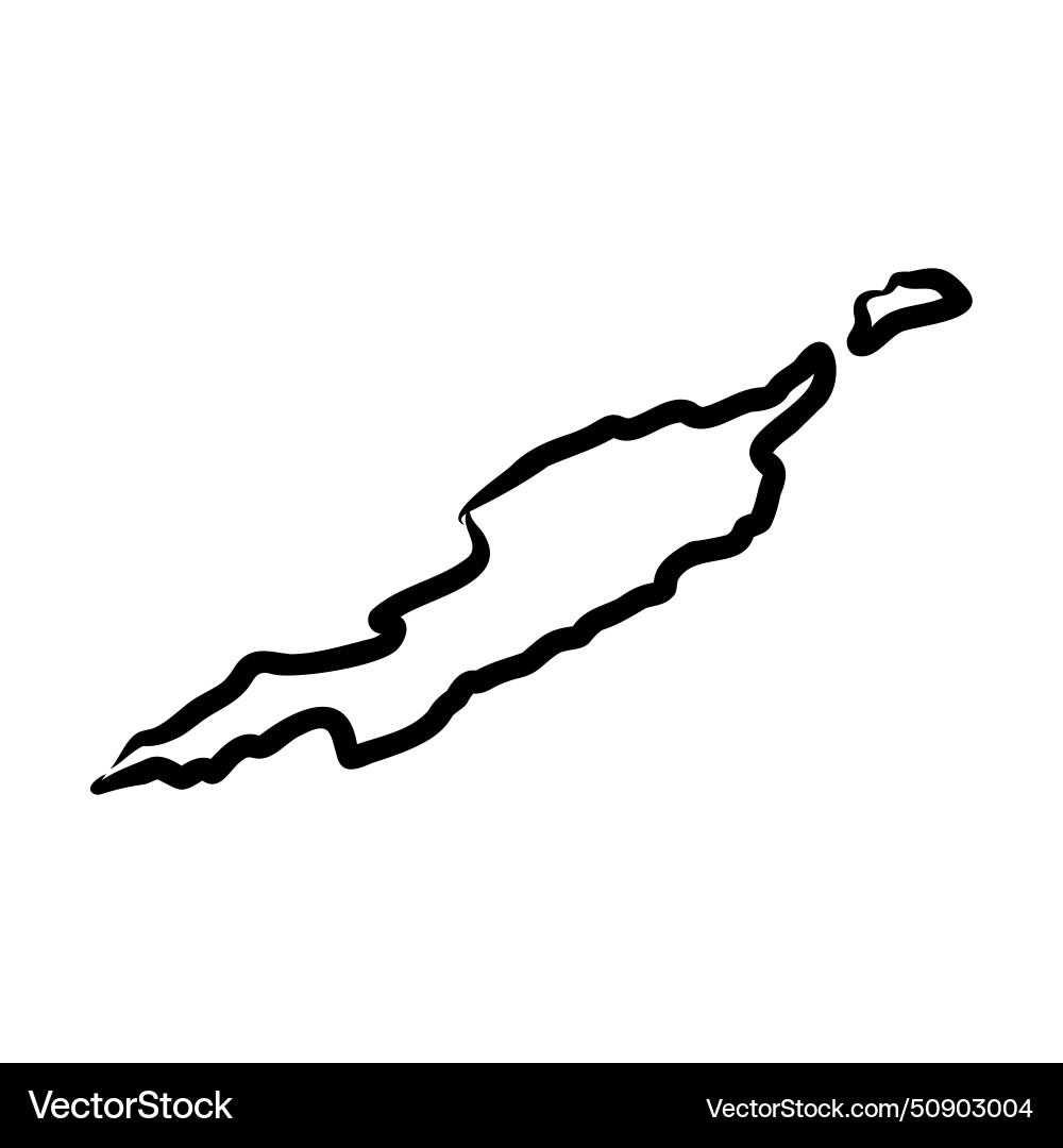 Anguilla map scribble sketch islands Royalty Free Vector