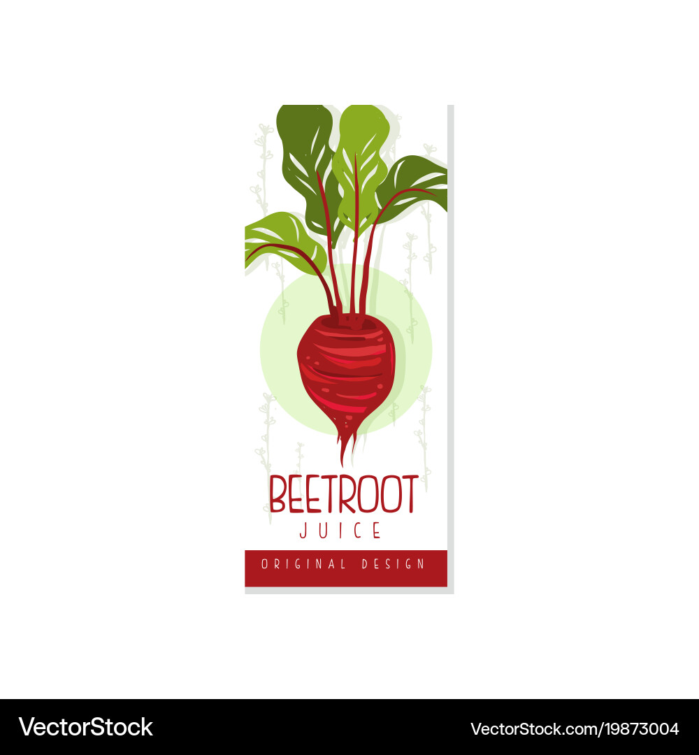Colorful vertical label for organic beetroot juice