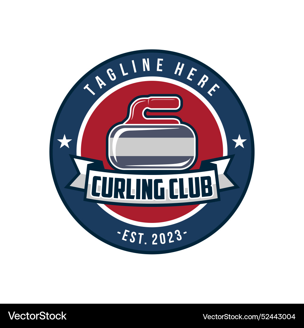Curling Logo Template Royalty Free Vector Image