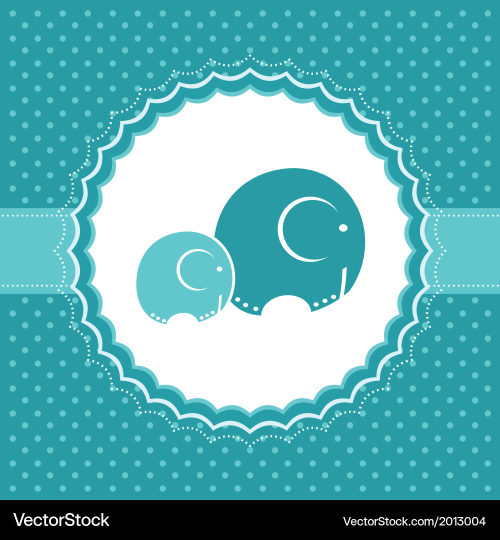 Elephant Baby Card - New Life Royalty Free Vector Image