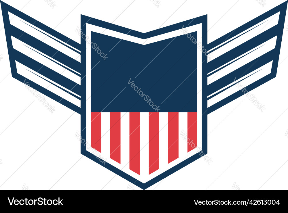 Emblem template with american flag and wings Vector Image
