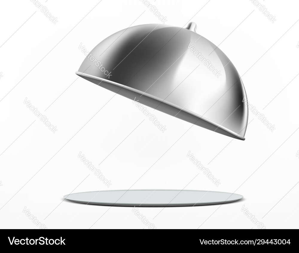Empty dish or tray with cloche Royalty Free Vector Image
